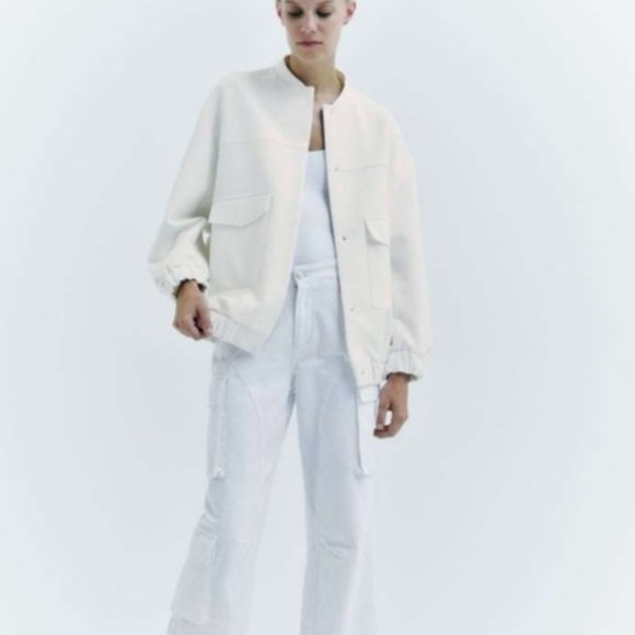 Zara | Jackets & Coats | Nwt Zara Long Linen Blend Jacket White | Poshmark